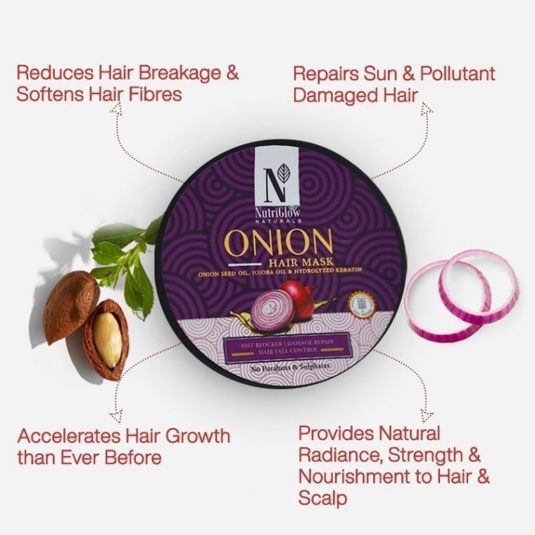 Nutriglow Natural Onion Hair Mask for Hair Fall Control